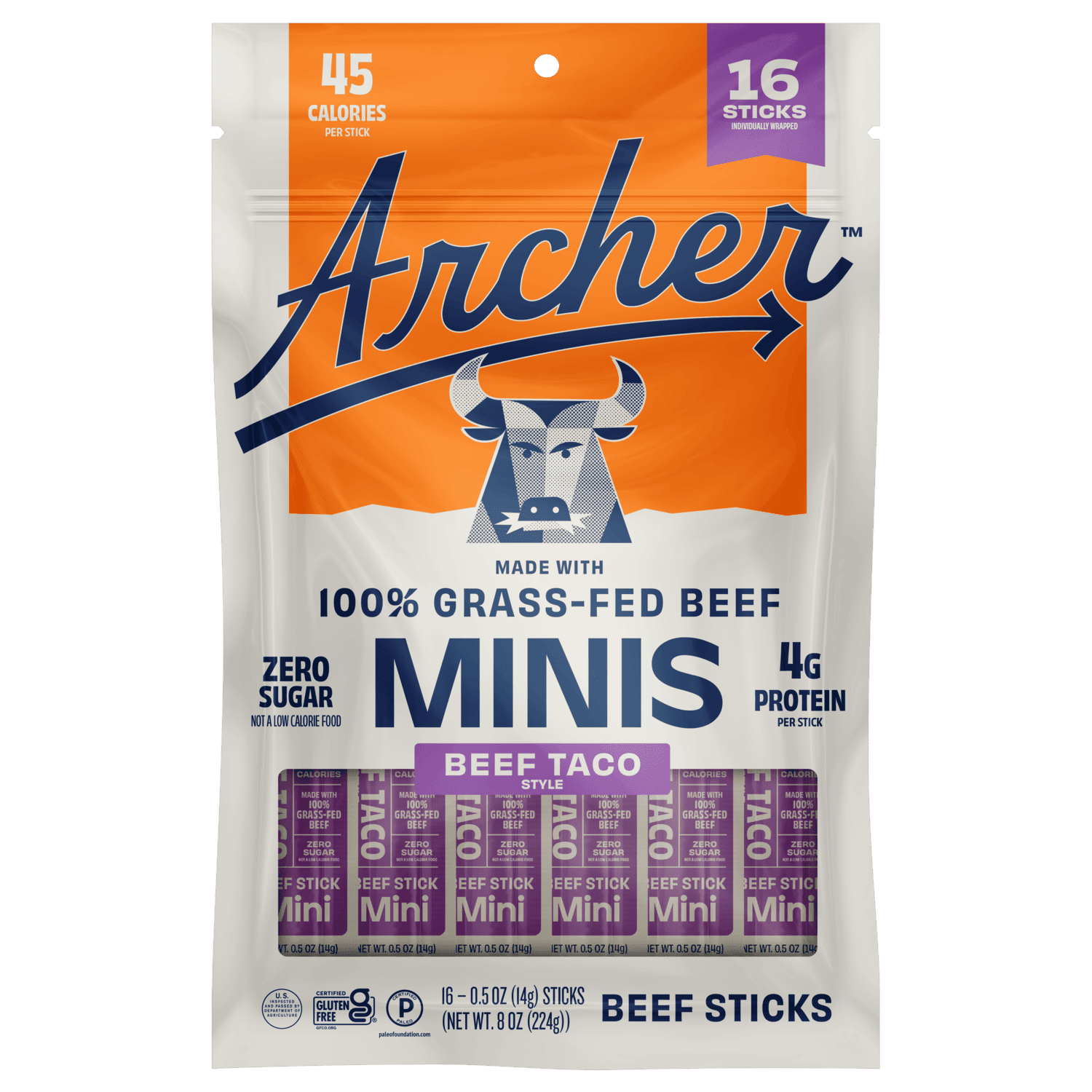 Beef Taco Mini Sticks – Archer Jerky